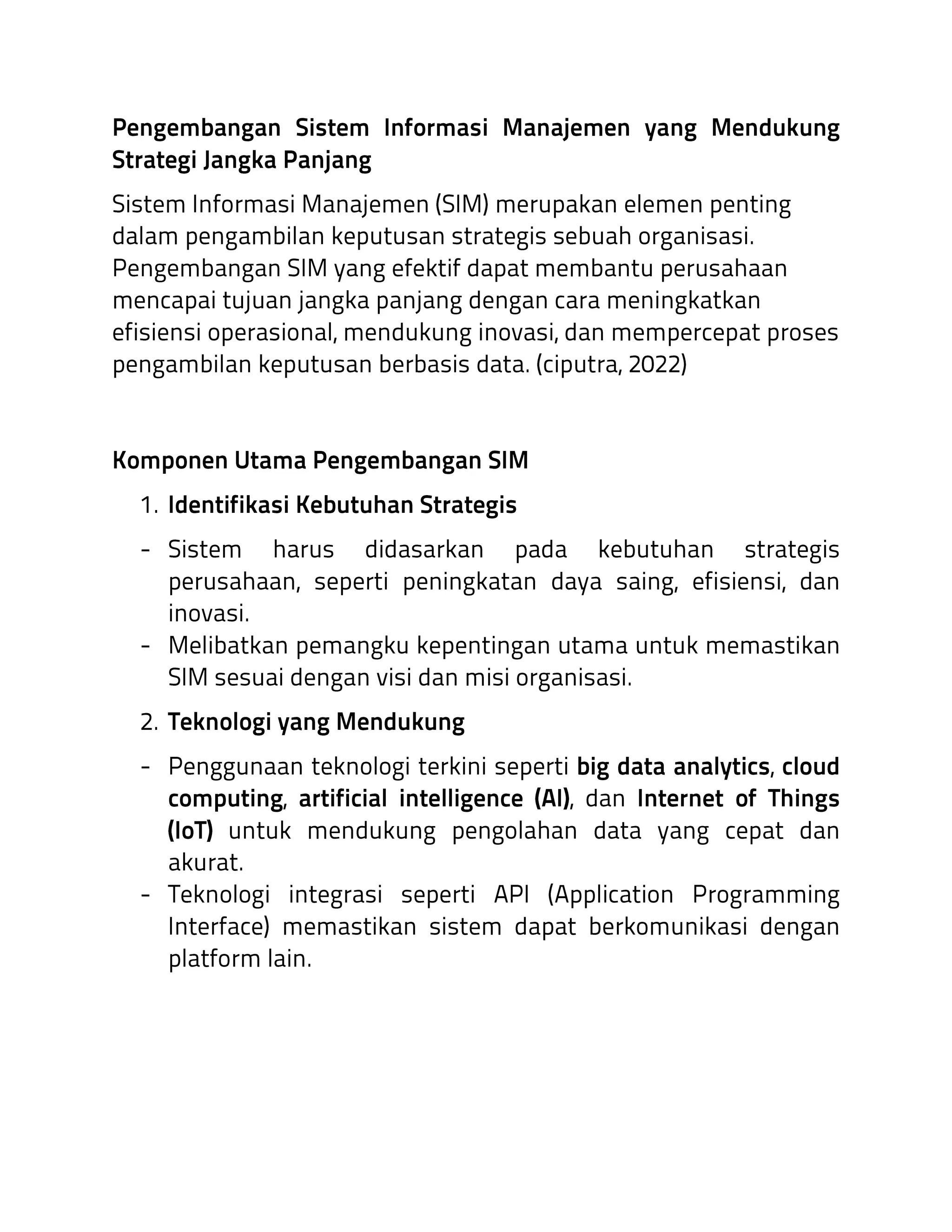 Pengembangan Sistem Informasi Manajemen yang Mendukung Strategi Jangka ... Pengembangan Sistem Informasi Manajemen yang Mendukung Strategi Jangka ...