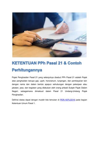 Pengenaan PPh 21 Dan Contoh Perhitungannya - RIKI ARDONI | PDF