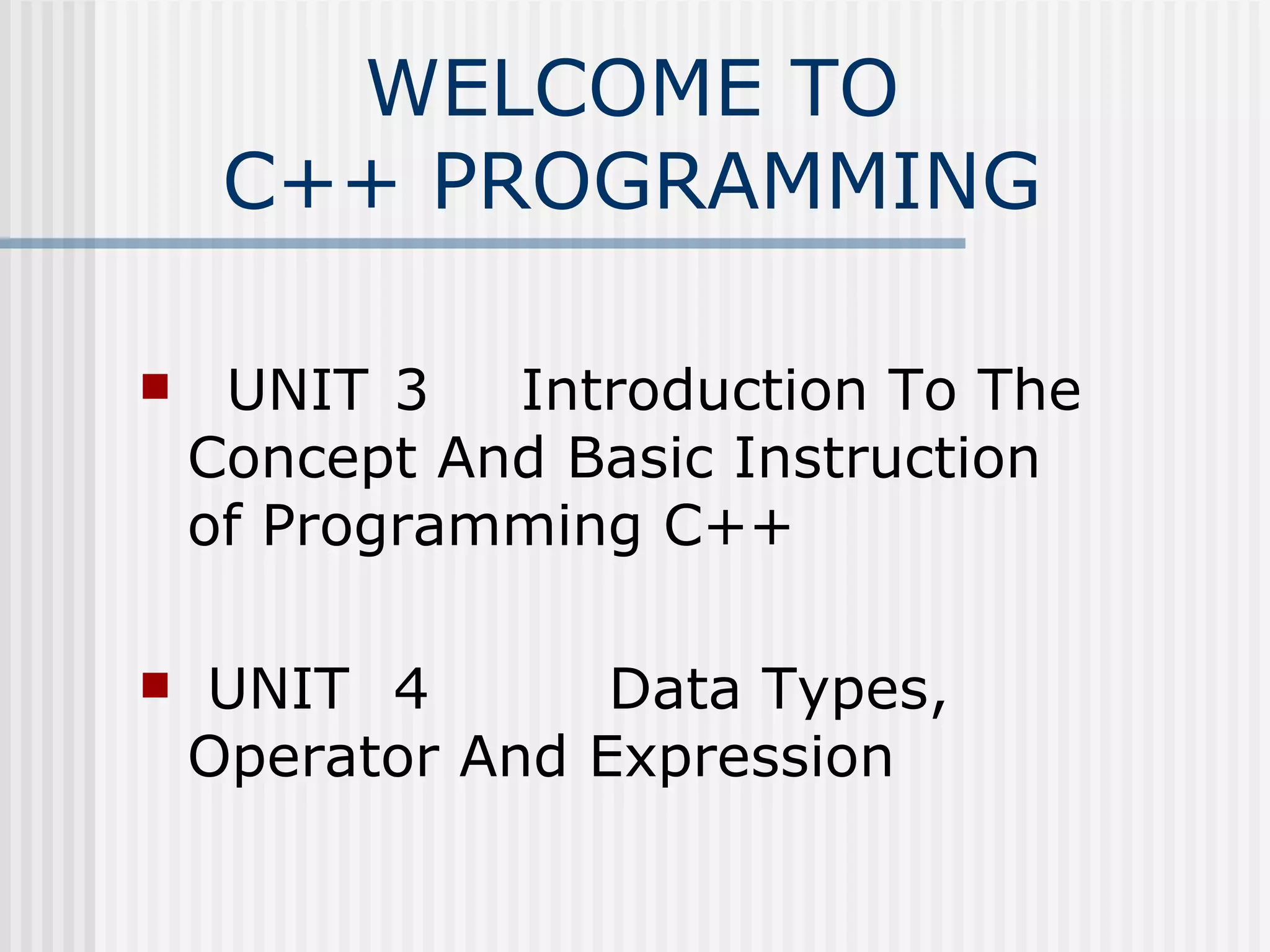 Welcome To Class Programming | PPT