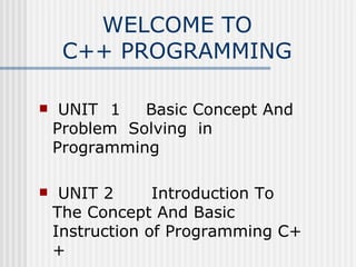Welcome To Class Programming | PPT