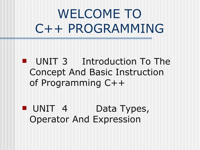 Welcome To Class Programming | PPT