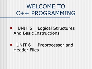 Welcome To Class Programming | PPT