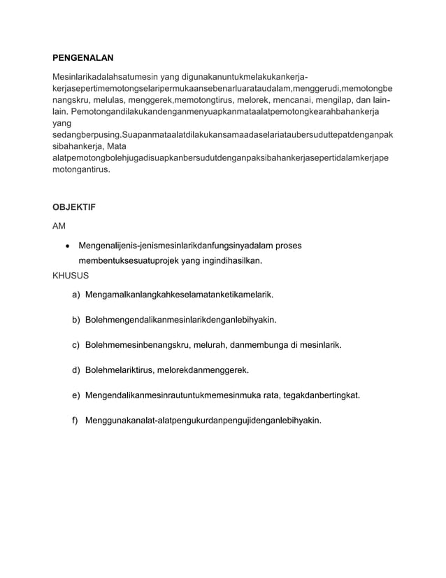 Report Mesin Larik Sem3 | DOCX