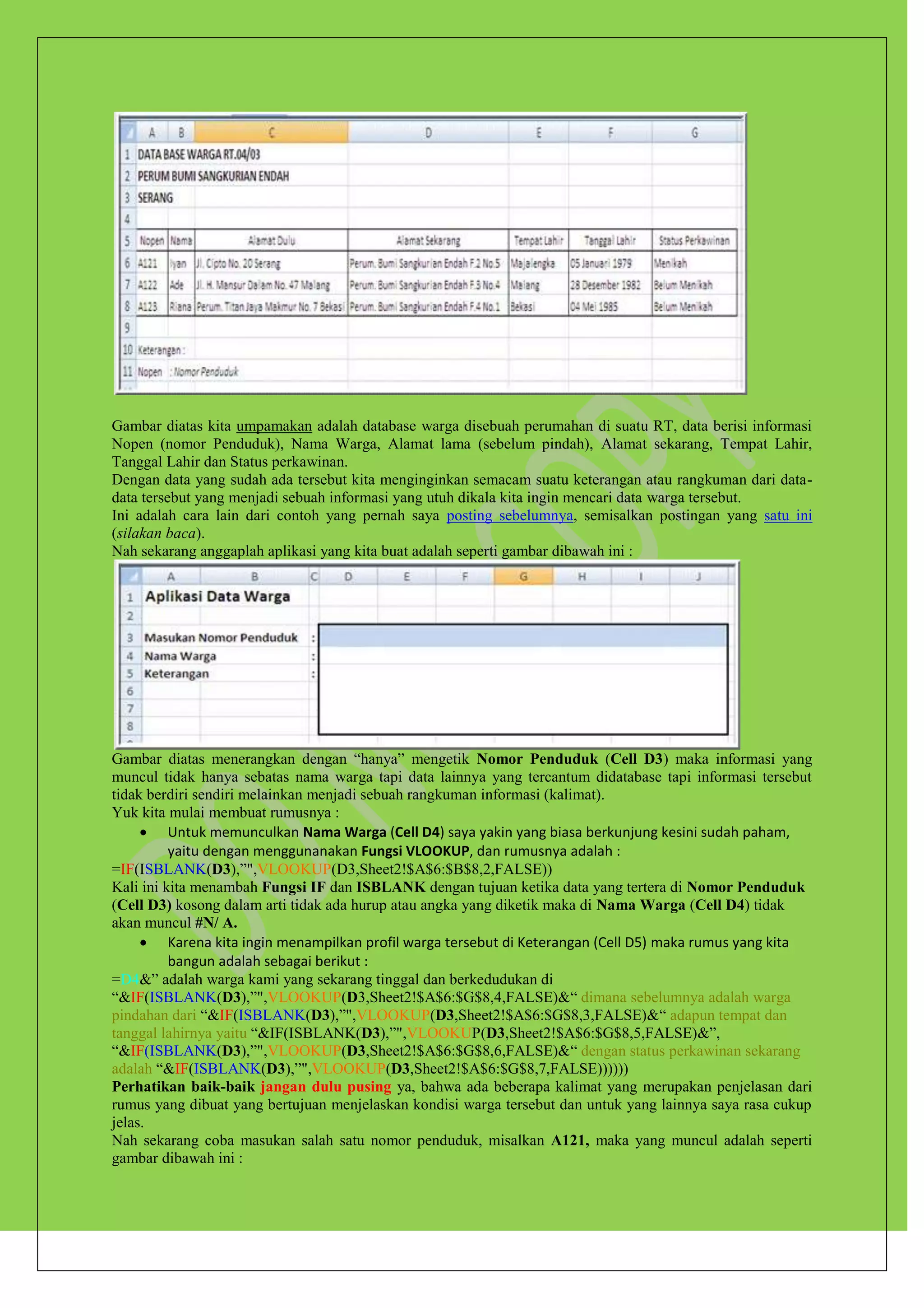 Pengenalan beberapa fungsi atau rumus microsoft excel | DOCX