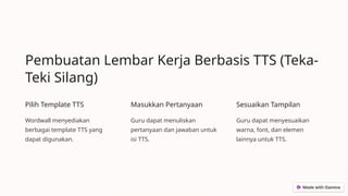 Pemanfaatan Aplikasi Wordwall untuk Membuat Lembar Kerja Interaktif TTS ...