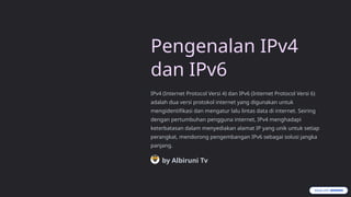 Pengenalan-IPv4-dan-IPv6.pptx IP V4 & IPV6 | PPTX