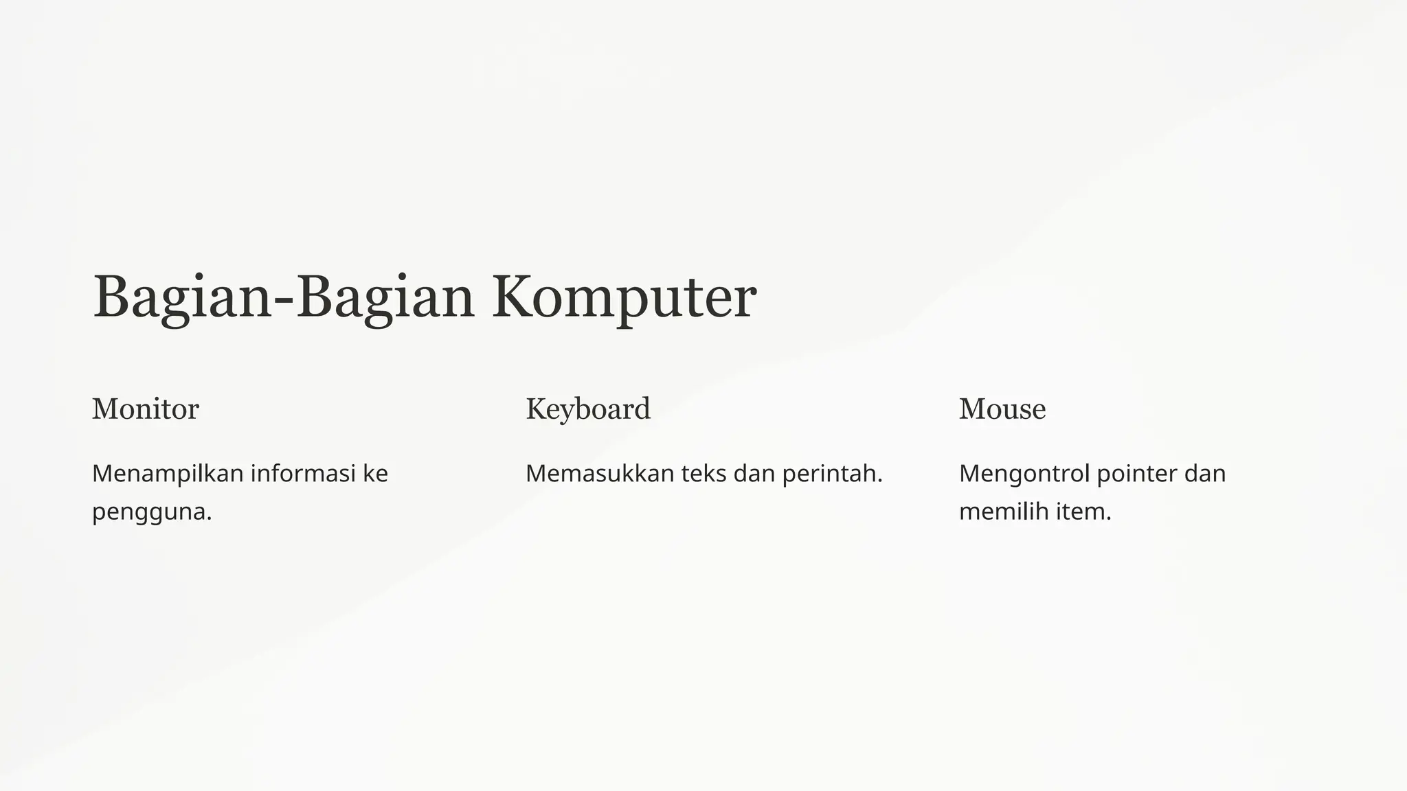 Pengenalan Komputer pada kelas awal Kompetensi keahlian Teknik Komputer ...