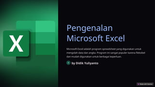 pengenalan microsoft excell untuk kelas 10 kurikulum merdeka | PPTX