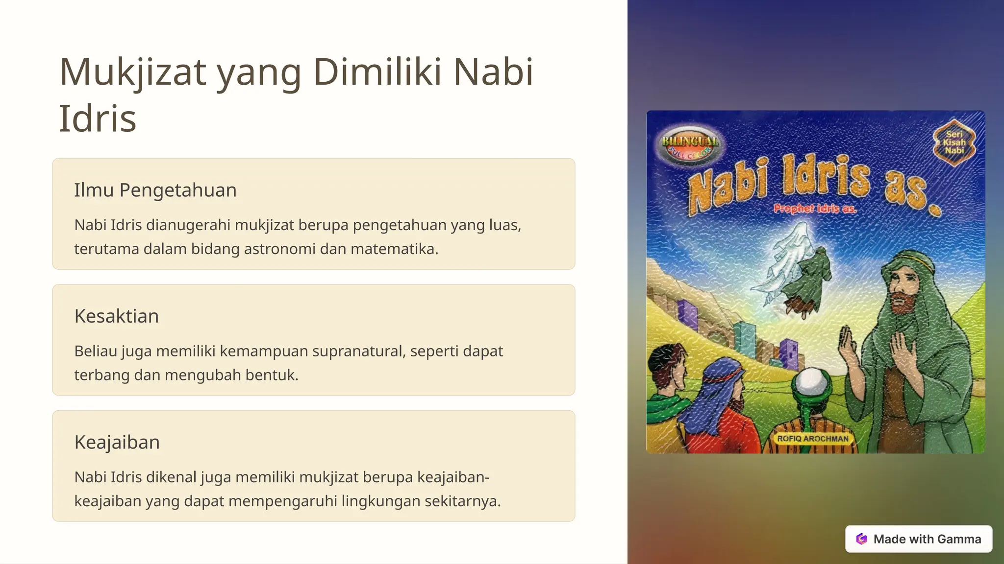 Ppt nabi idris sejarah nabi idris dari awal sampai akhir | PPTX