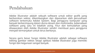 Pengenalan awal untuk aplikasi adobe illustrator | PPTX