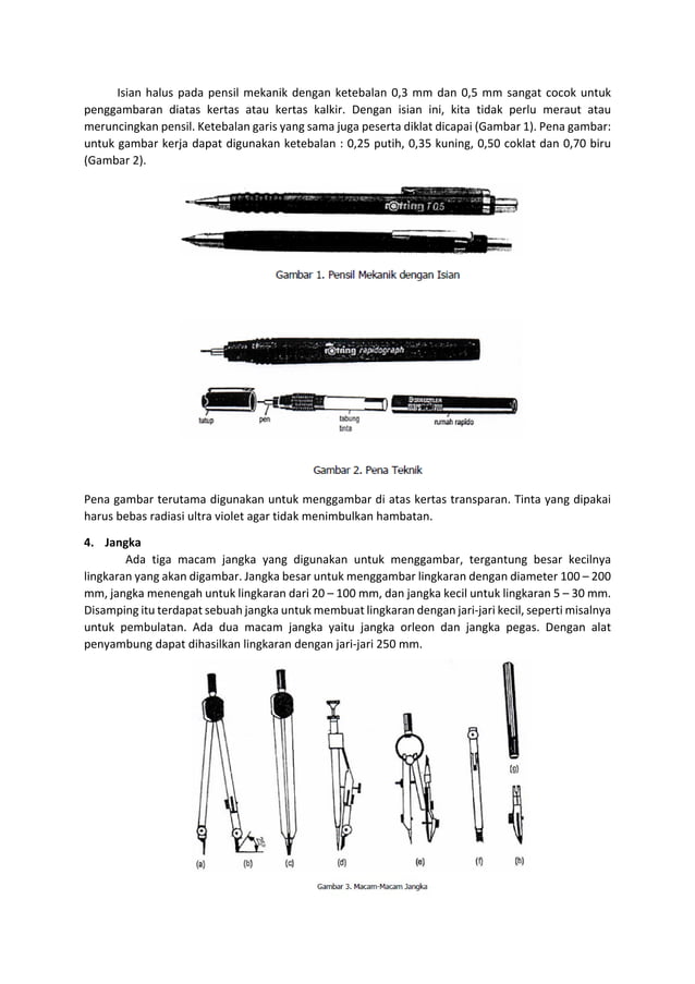 Pengenalan alat dan bahan gambar teknik | PDF