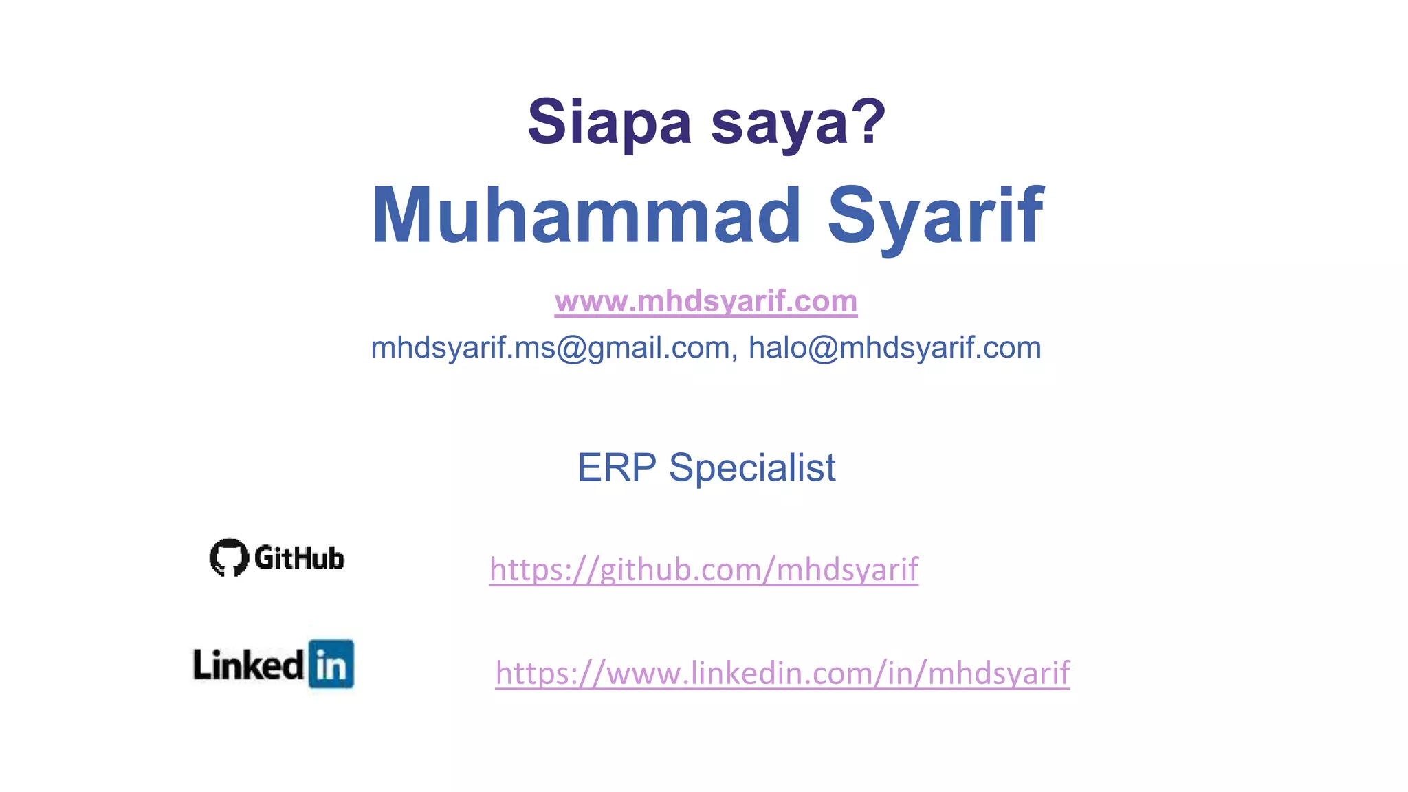 Pengenalan aplikasi bisnis menggunakan odoo ERP | PPTX