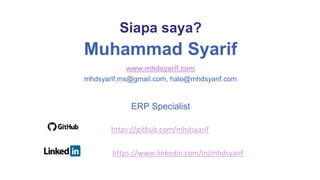 Pengenalan aplikasi bisnis menggunakan odoo ERP | PPTX