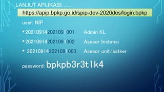Petunjuk Penggunaan/Manual Aplikasi SPIP Terintegrasi | PPTX