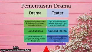 Pengenalan asas drama (DRAMA DALAM PENDIDIKAN BMMB3083) | PPTX