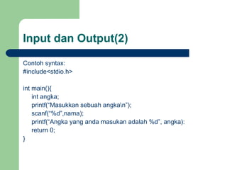 Pengenalan Bahasa C | PPT