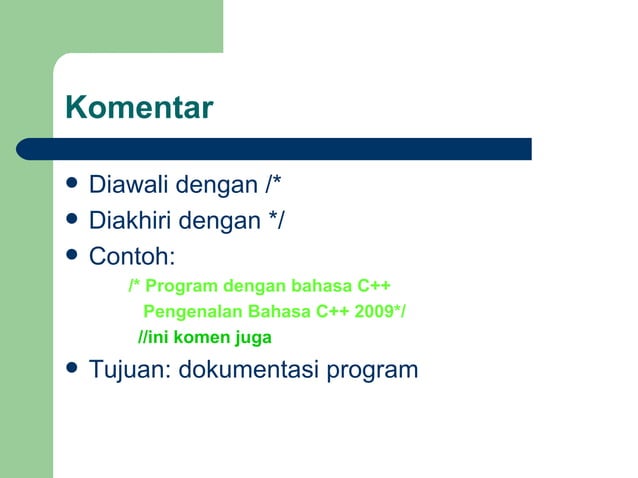 Pengenalan Bahasa C | PPT