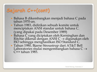 Pengenalan bahasa c++ | PPTX