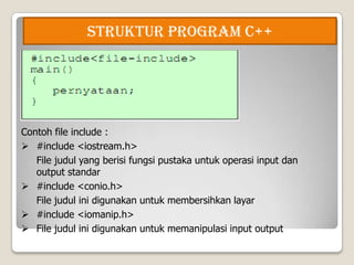 Pengenalan bahasa c++ | PPTX