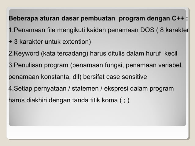 Pengenalan bahasa C++ | PPT