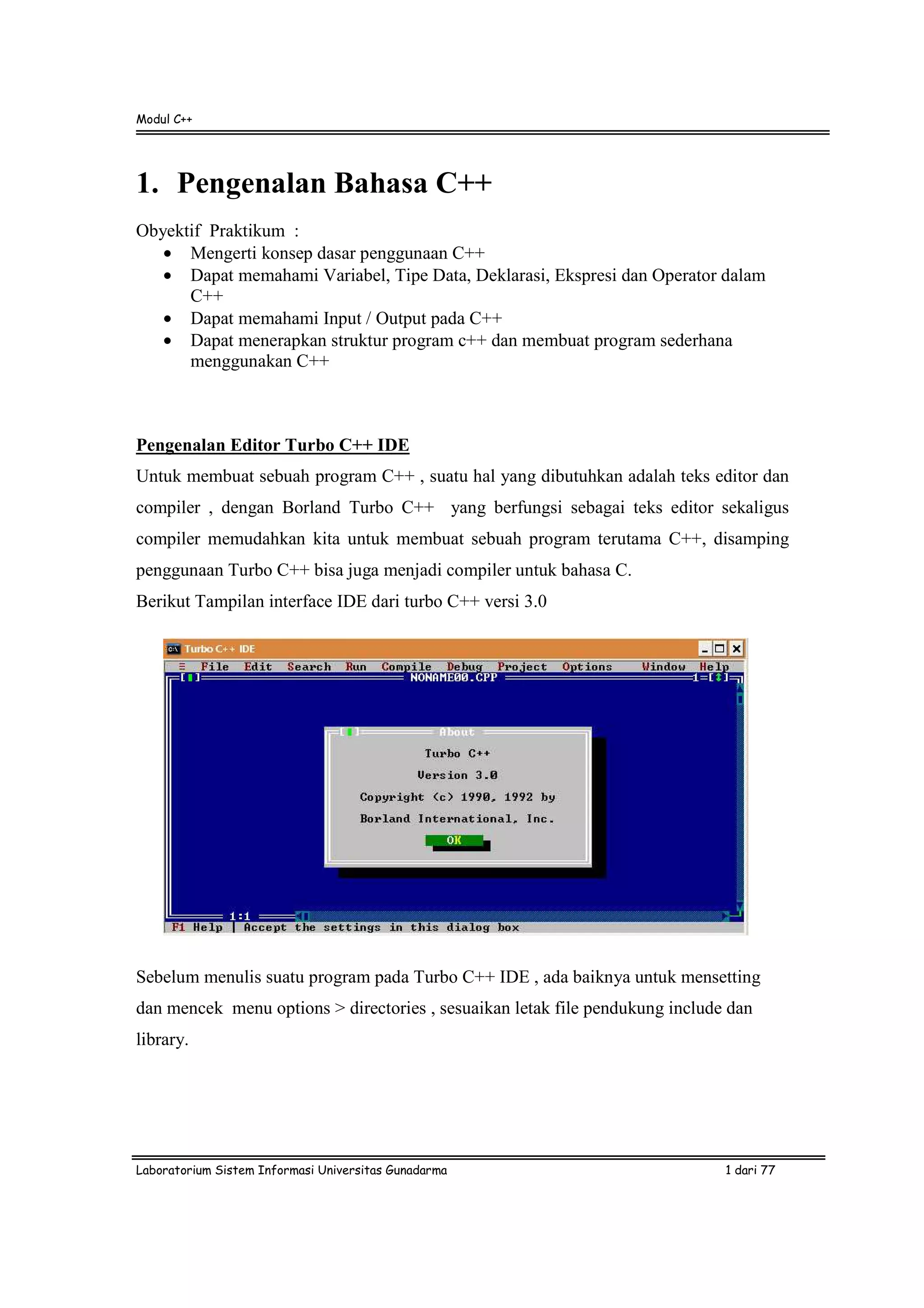 Pengenalan bahasa c++ | PDF