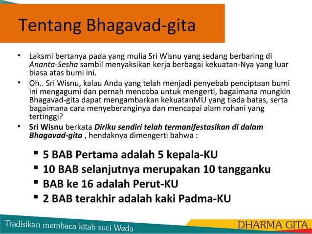 Tradisi Membaca Kitab Suci Weda | PPT