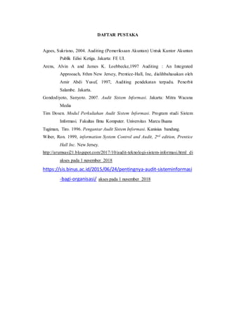 Pengenalan control & audit teknologi informasi | DOCX