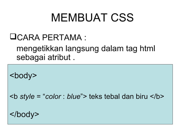Pengenalan css | PPT