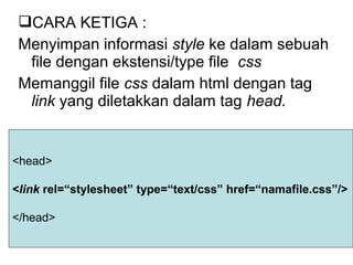 Pengenalan css | PPT