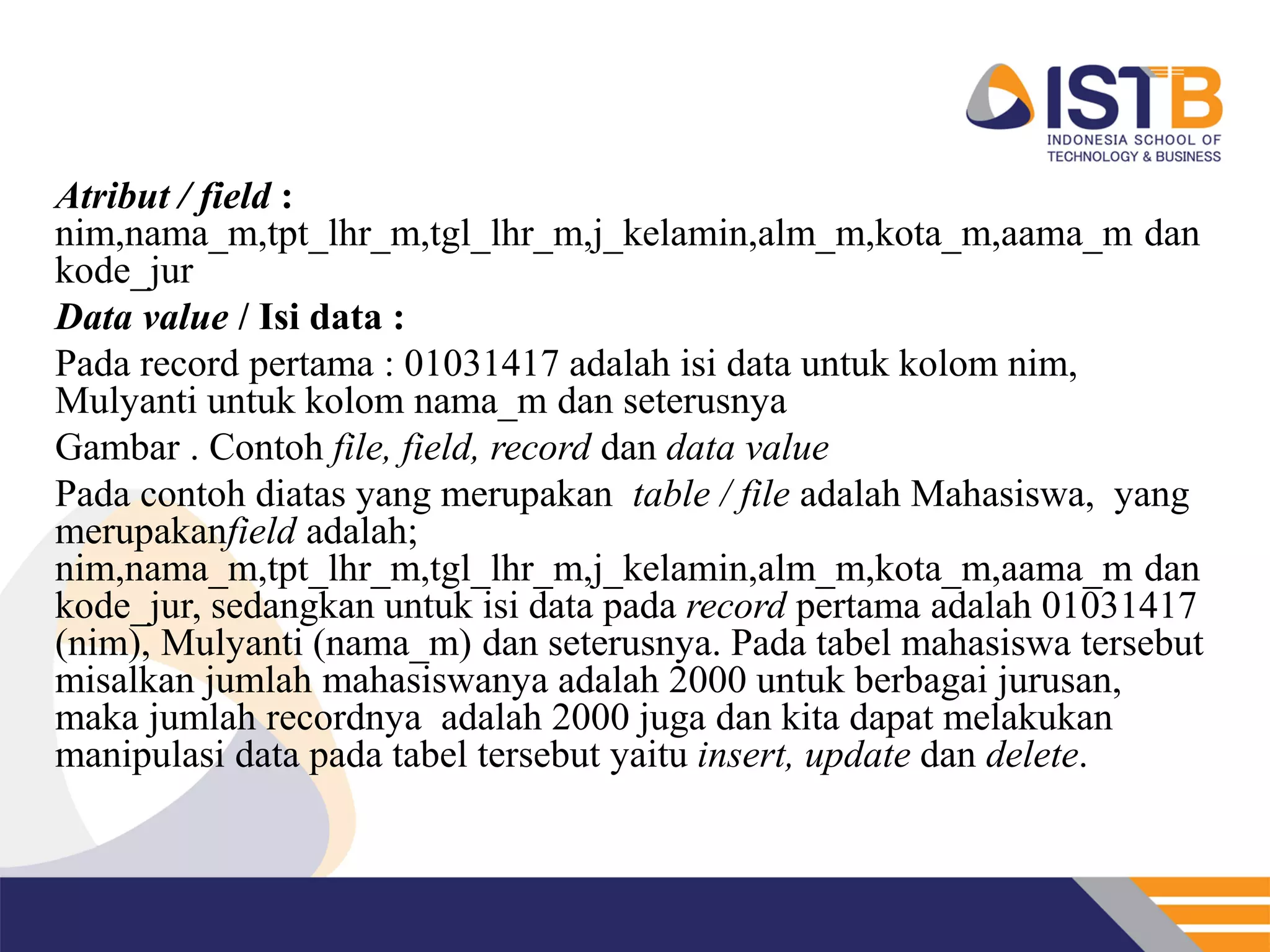 Pengenalan dasar sistem basisdata | PDF
