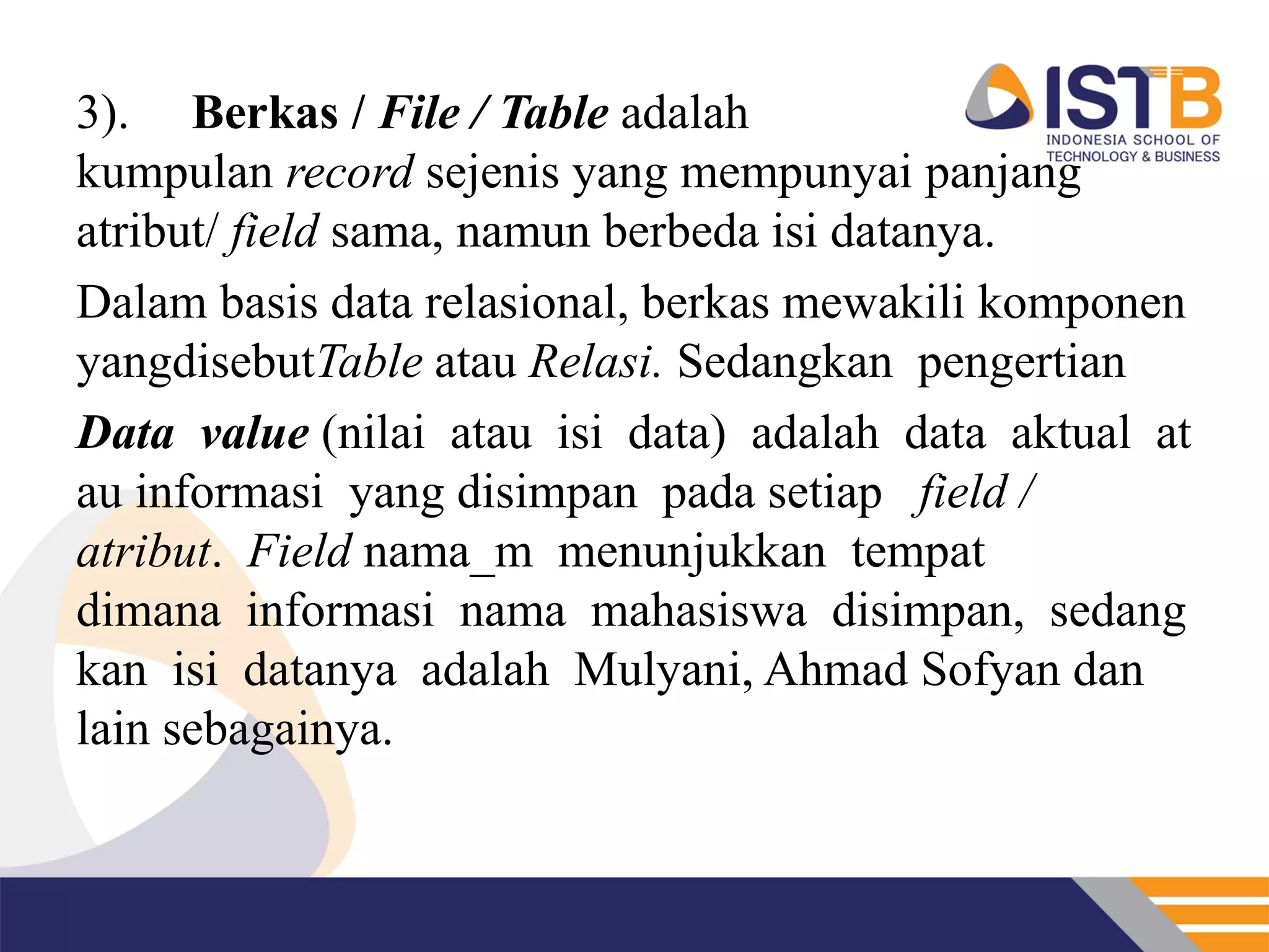 Pengenalan dasar sistem basisdata | PDF
