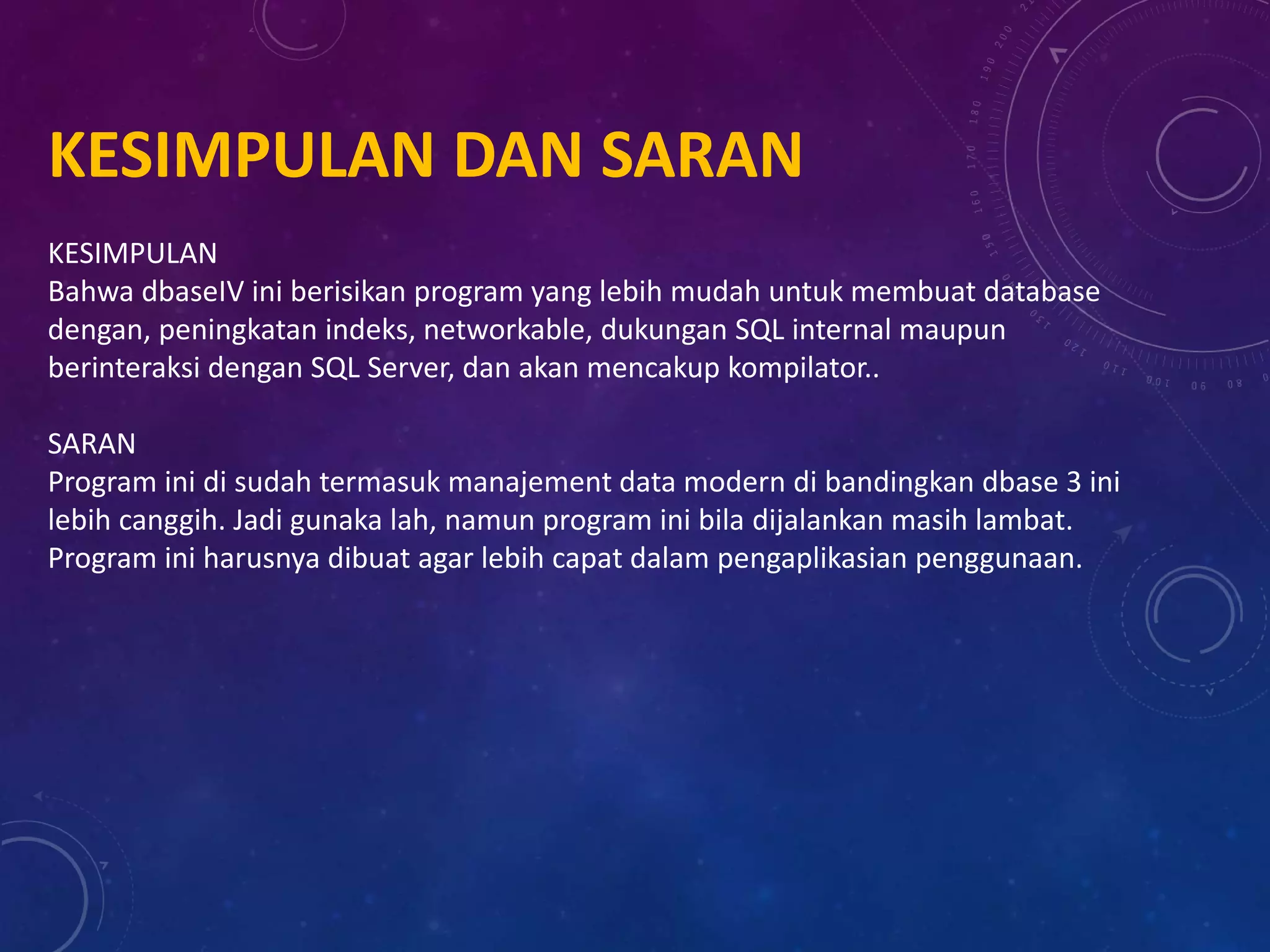 Pengenalan dbase IV | PPTX