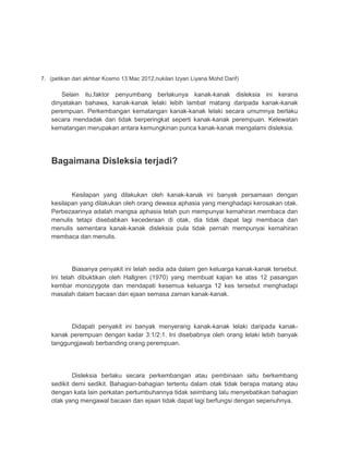 Pengenalan disleksia | DOCX