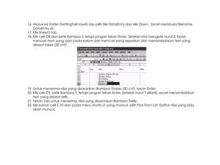 Pengenalan excel 1 | DOCX