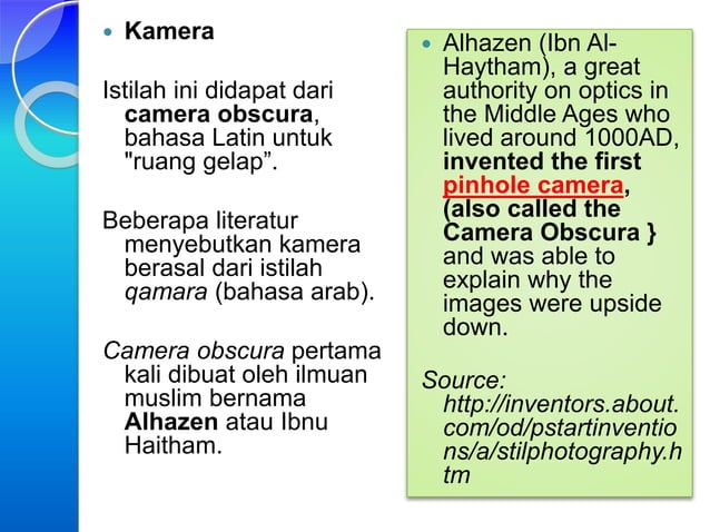 Pengenalan Fotografi (1) Pengertian Fotografi - SMK NU Balikpapan | PPTX