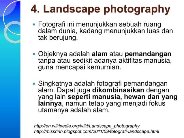 Pengenalan Fotografi (3) Jenis-Jenis Fotografi - SMK NU Balikpapan | PPTX