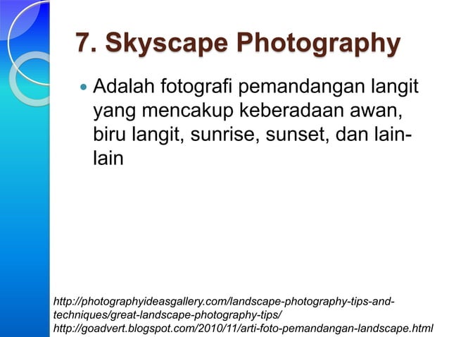 Pengenalan Fotografi (3) Jenis-Jenis Fotografi - SMK NU Balikpapan | PPTX