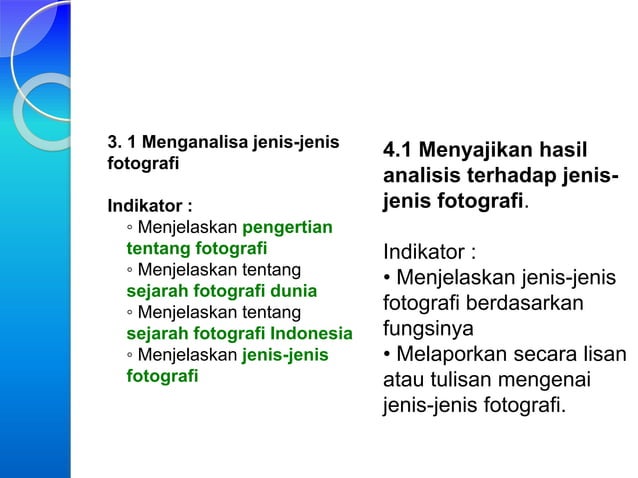 Pengenalan Fotografi (3) Jenis-Jenis Fotografi - SMK NU Balikpapan | PPTX