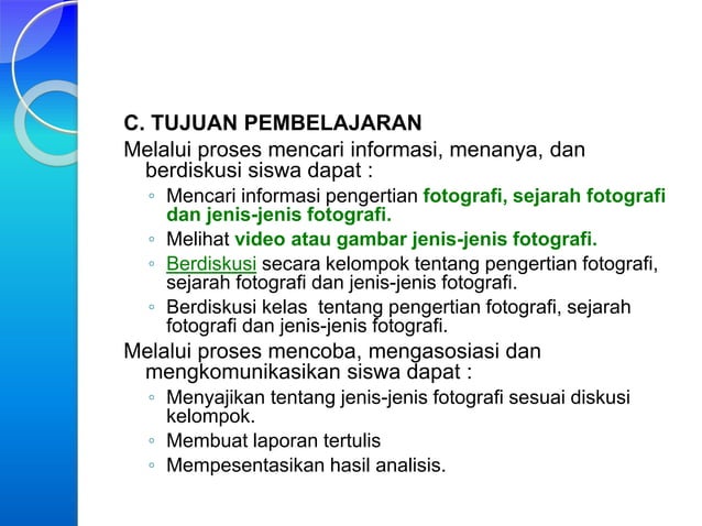 Pengenalan Fotografi (3) Jenis-Jenis Fotografi - SMK NU Balikpapan | PPTX