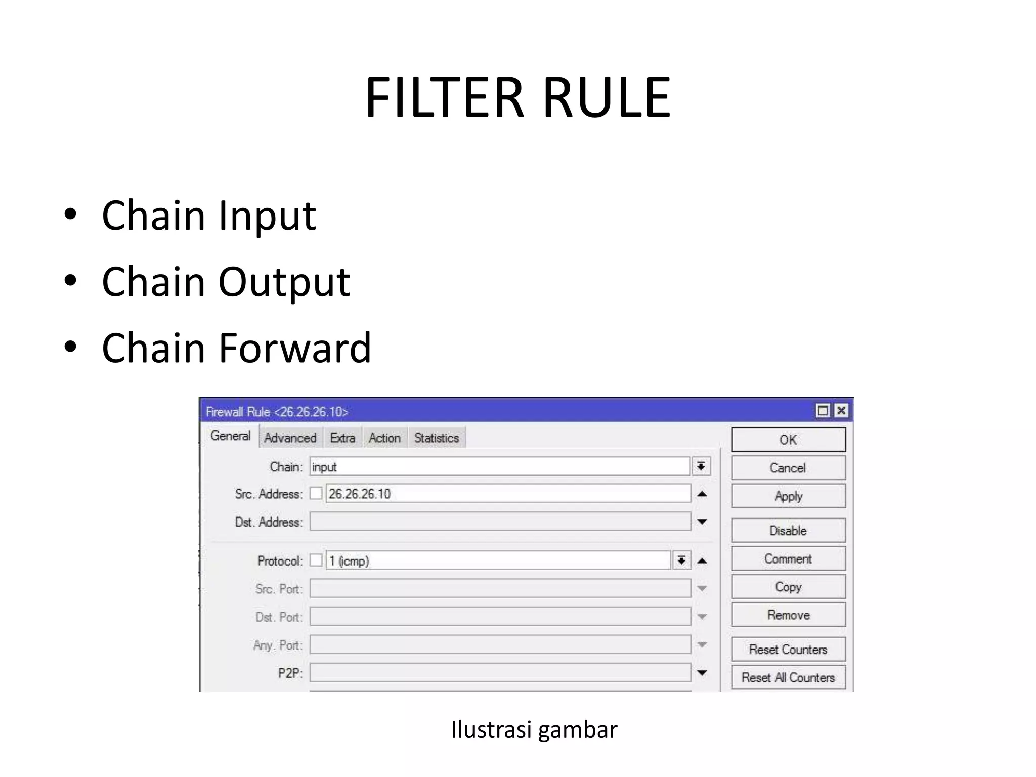 Pengenalan fungsi chain pada firewall (filter rule) | PPTX