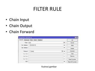 Pengenalan fungsi chain pada firewall (filter rule) | PPTX