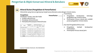 Pengenalan Good Mining Practice - Aspek Konservasi Mineral & Batubara_.pptx