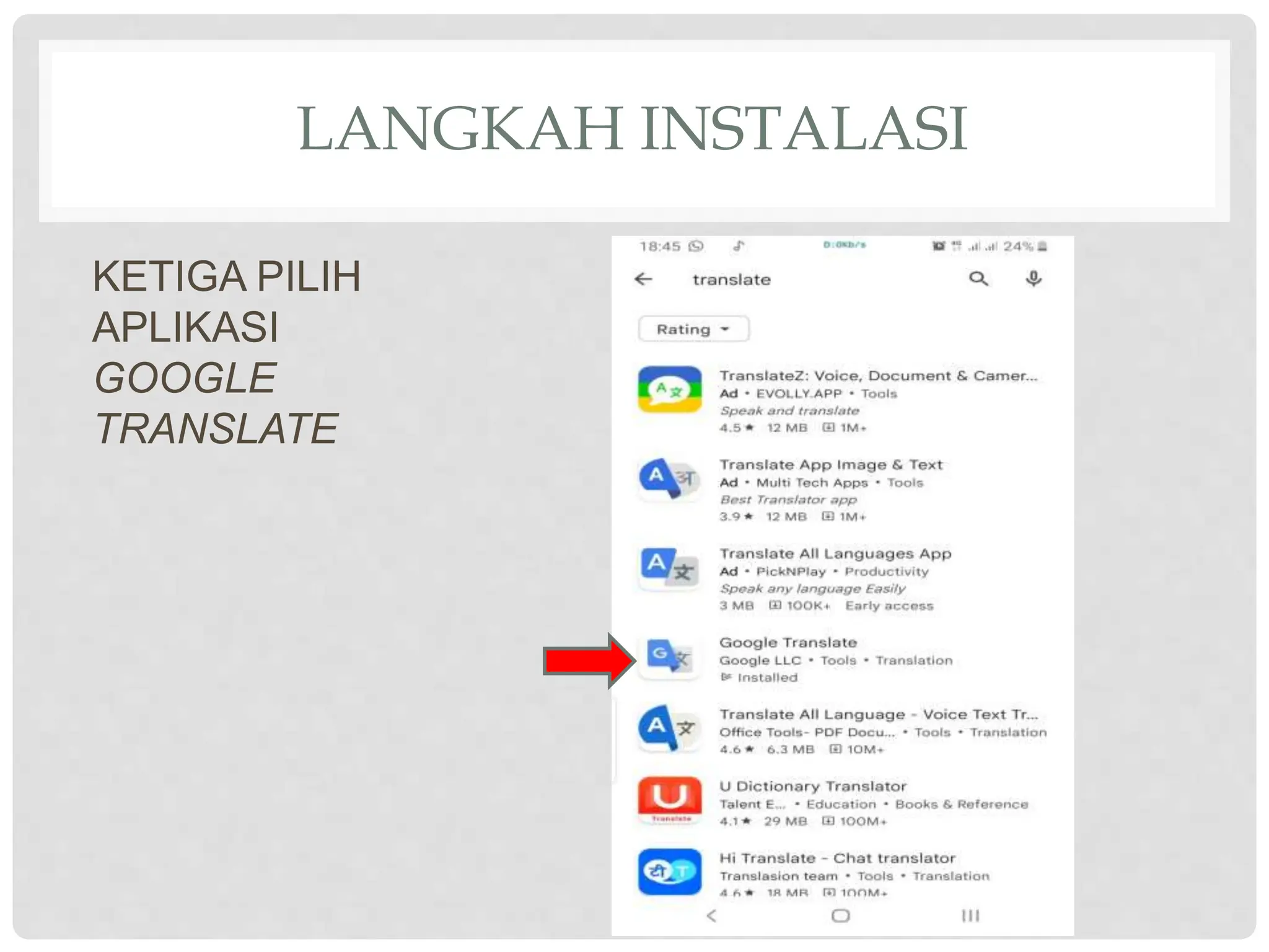 Pengenalan Google Translate Offline Pptx
