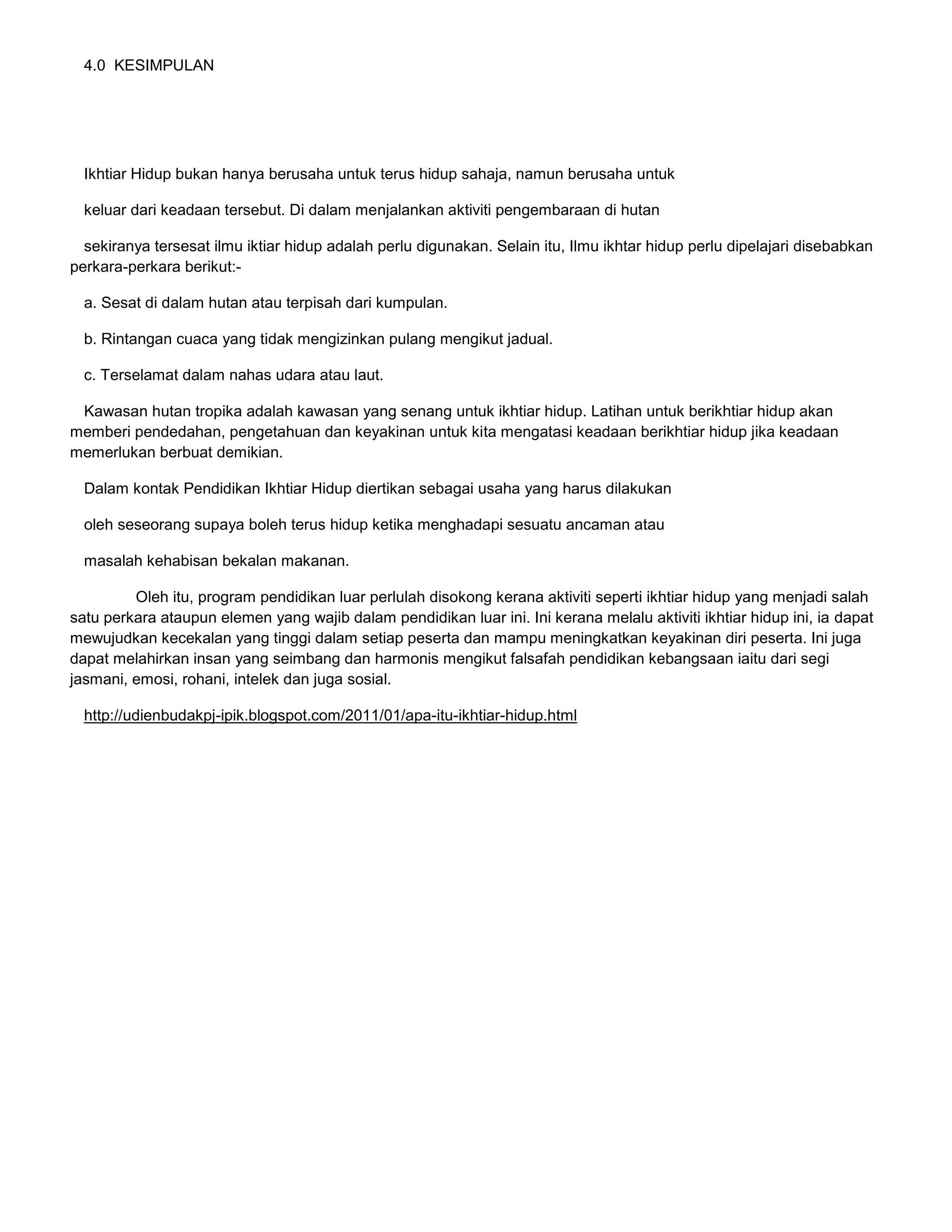 Pengenalan ikhtiar hidup | DOCX