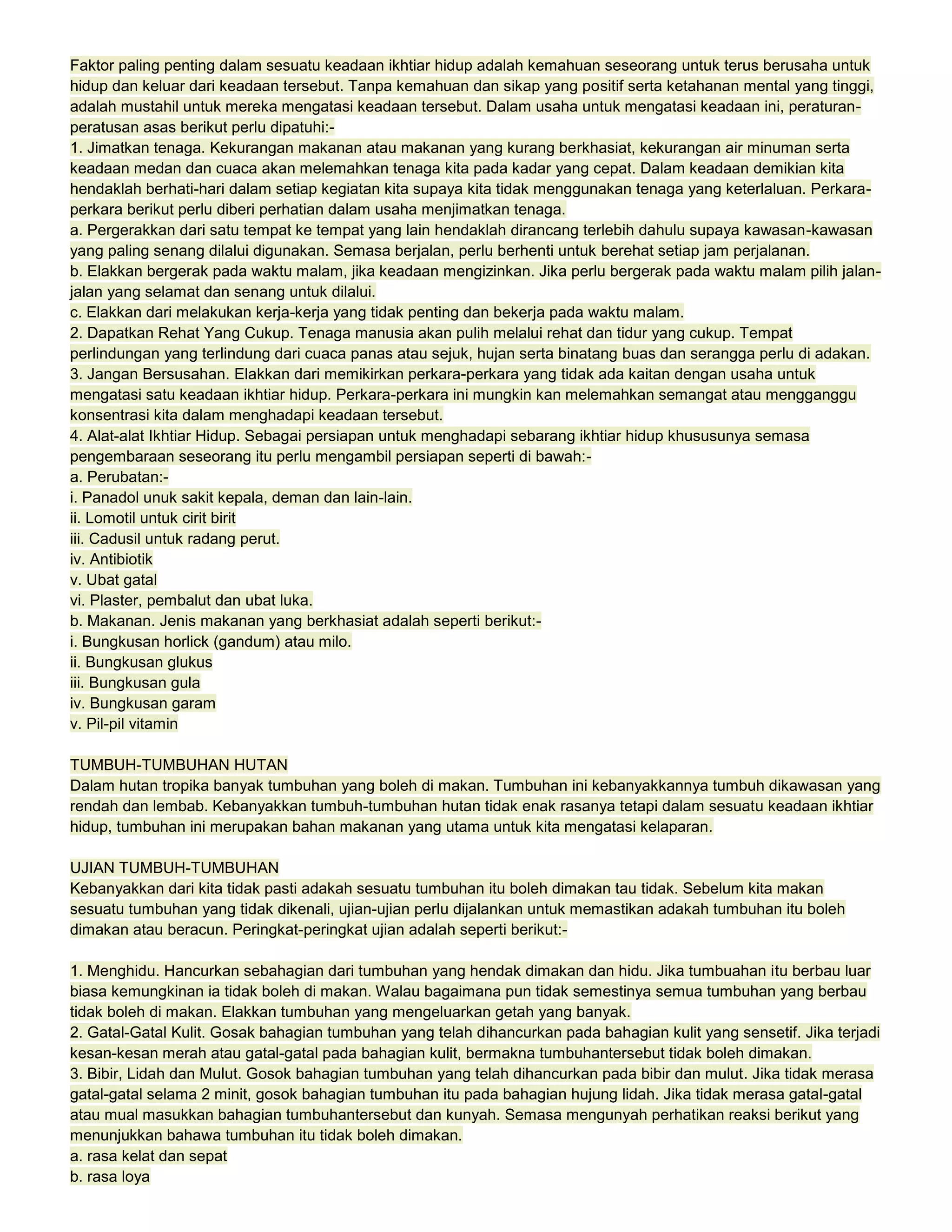 Pengenalan ikhtiar hidup | DOCX