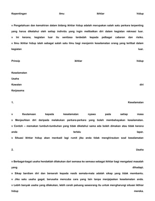 Pengenalan ikhtiar hidup | DOCX