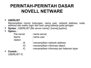 Pengenalan Instalasi Novell Netware | PPT