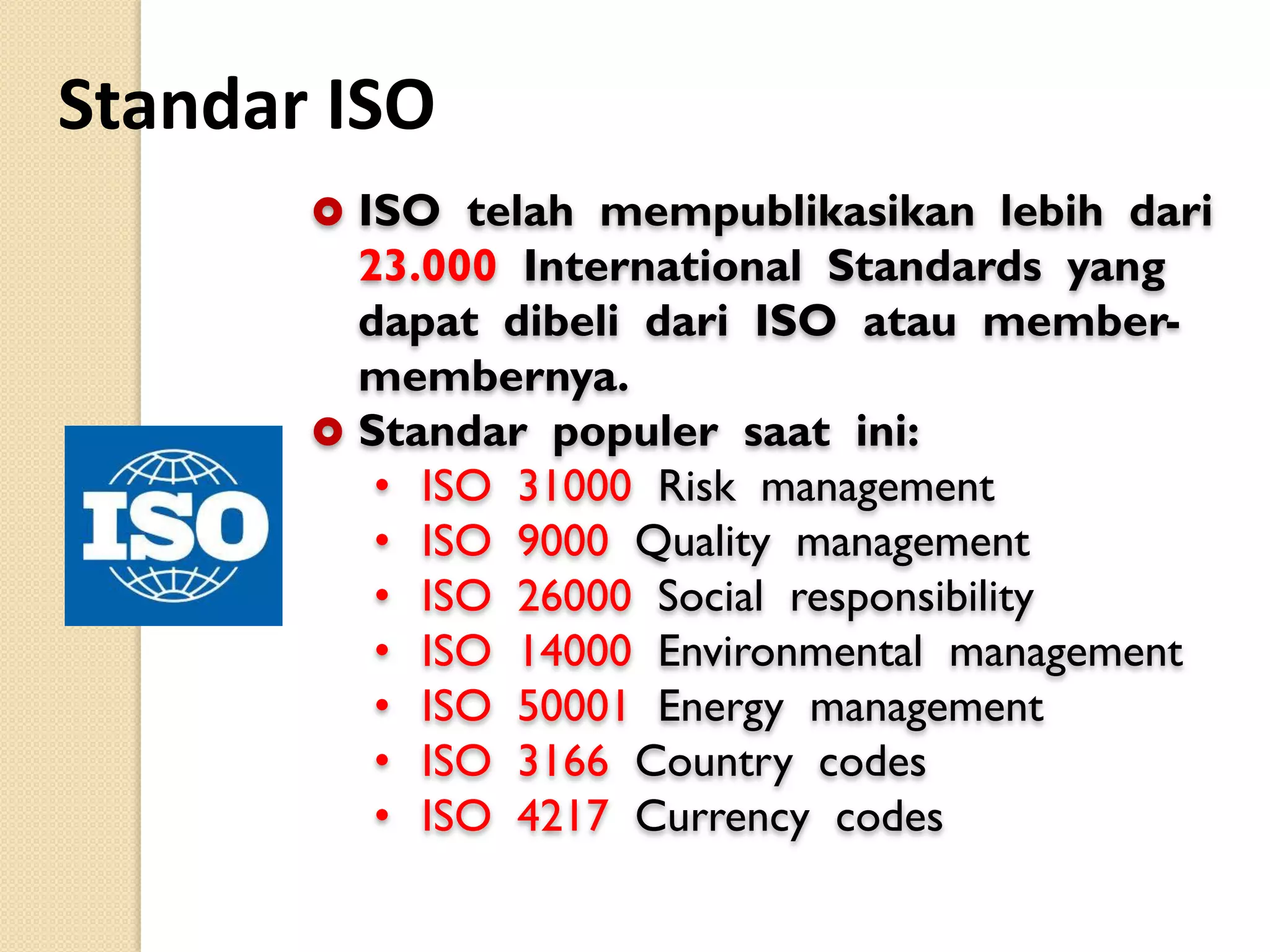 Pengenalan ISO sebagai Organisasi Standar Dunia | PDF