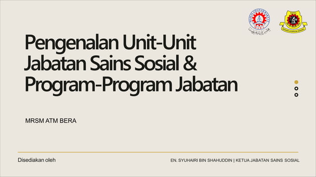 Pengenalan Jabatan Sains Sosial MRSM ATM BERA 2021 | PDF