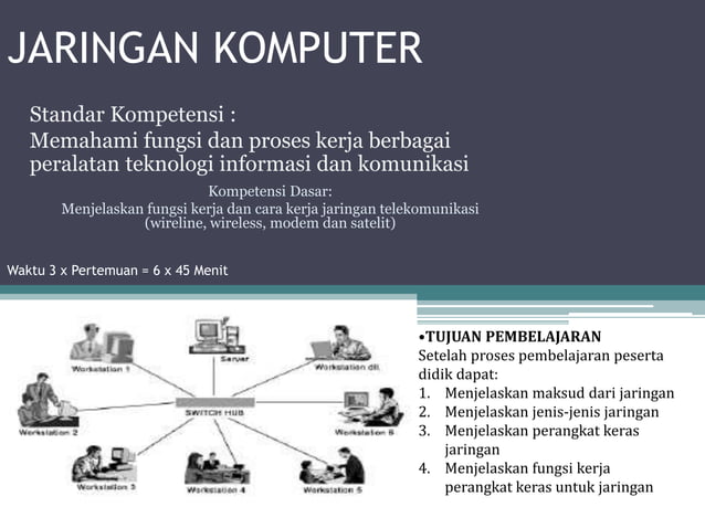 pengenalan jaringan komputer dan pemahaman dasar jaringan | PPT